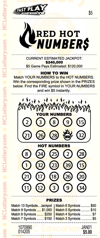 Fast Play - Red Hot Numbers | NC Lottery