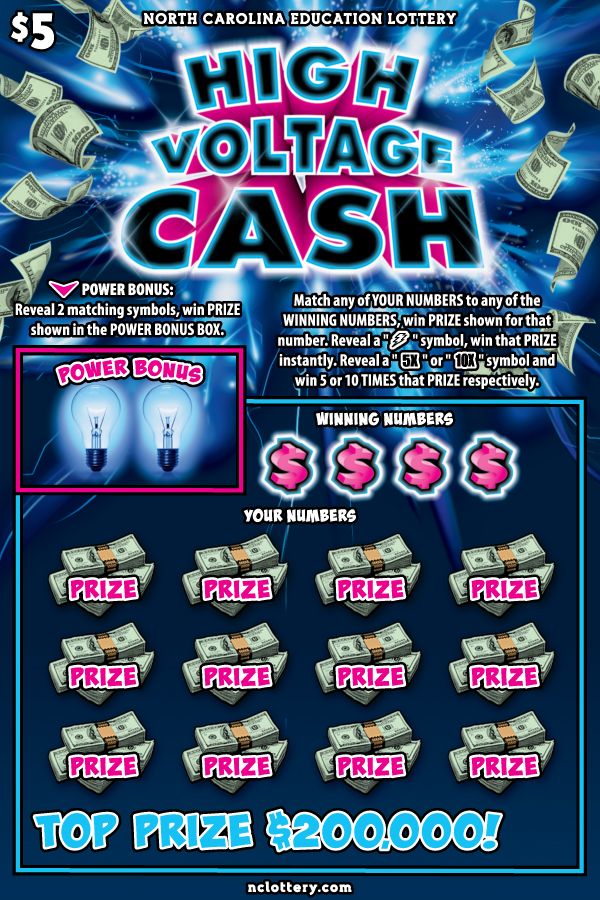 Scratch-Off - High Voltage Cash | NC Lottery