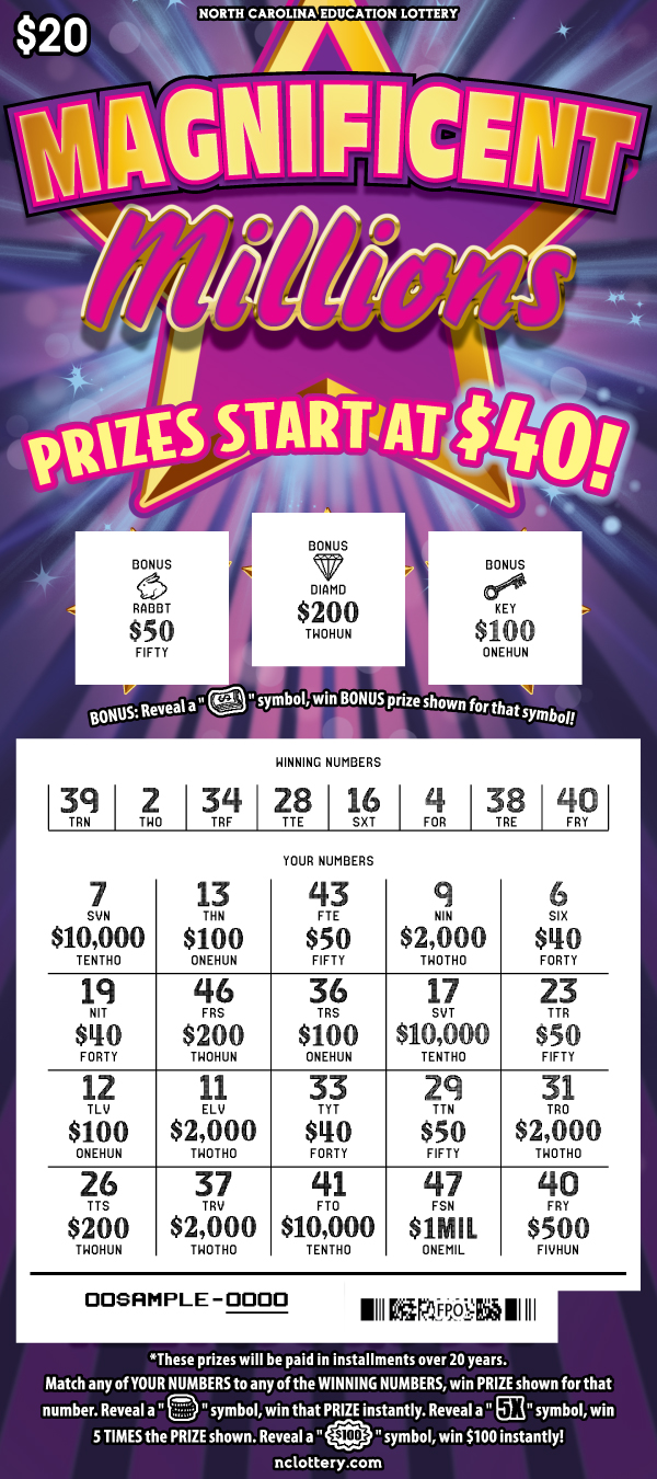 Scratch-Off - Magnificent Millions | NC Lottery