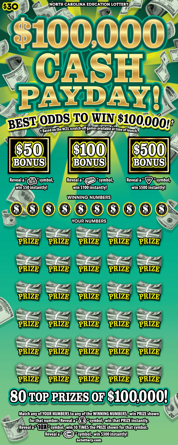 Scratch-Off - $100,000 Cash Payday | NC Lottery
