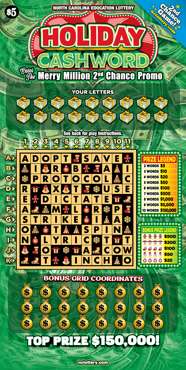 Scratch-Off - Holiday Cashword | NC Lottery