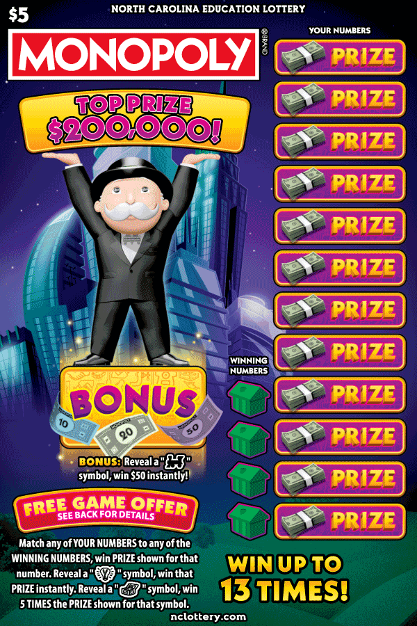 Scratch-Off - $5 MONOPOLY® | NC Lottery