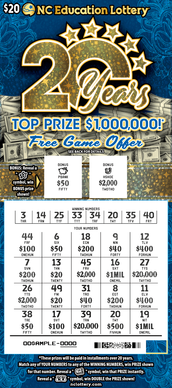 Scratch-Off - 20 Years | NC Lottery