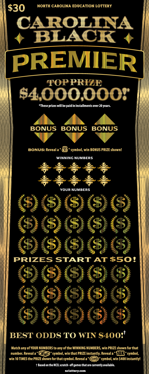 Scratch-Off - Carolina Black Premier | NC Lottery