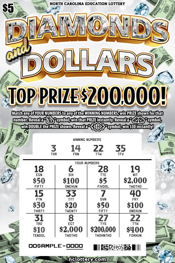 Scratch-Off - Diamonds and Dollars | NC Lottery