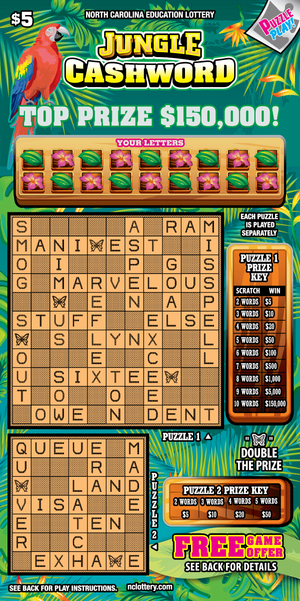 Scratch-Off - Jungle Cashword | NC Lottery