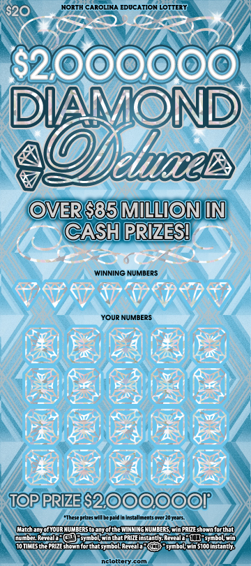 Scratch-Off - $2,000,000 Diamond Deluxe | NC Lottery