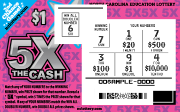 Scratch-Off - 5X The Cash | NC Lottery