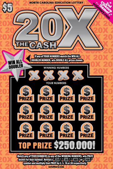 Scratch-Off - 20X The Cash | NC Lottery