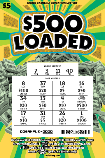 Scratch-Off - $500 Loaded | NC Lottery