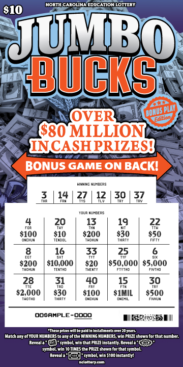 Scratch-Off - JUMBO BUCKS | NC Lottery