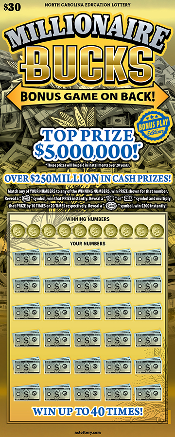 Scratch-Off - Millionaire Bucks | NC Lottery