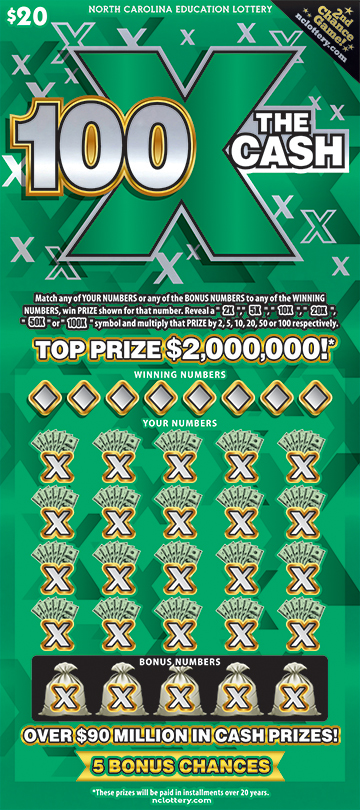 Scratch-Off - 100X The Cash | NC Lottery