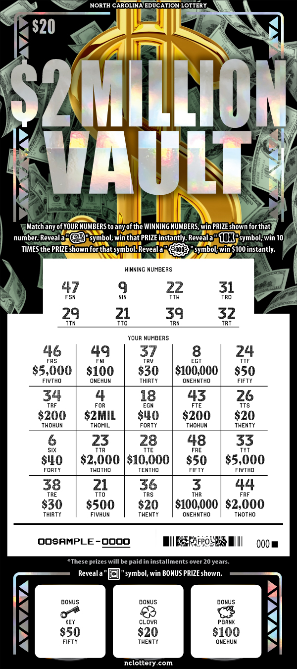 Scratch-Off - $2 MILLION VAULT | NC Lottery